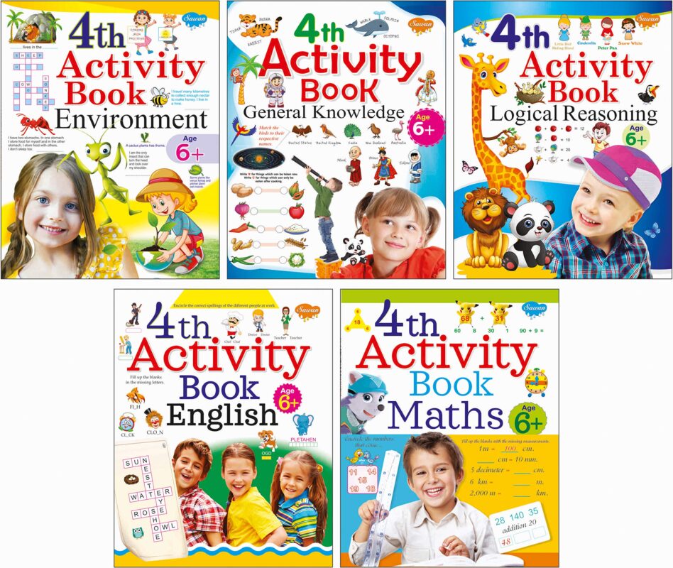 4th Activity Books (English, Maths, Environment, General Knowledge ...