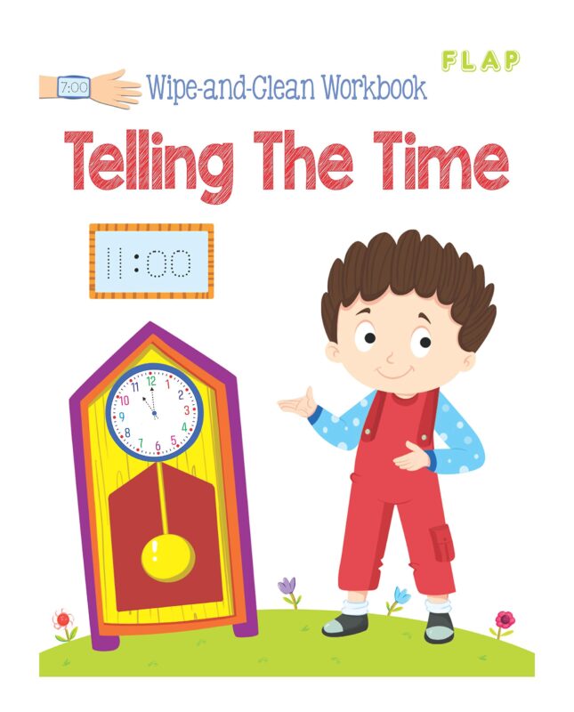 FLAP - Wipe and Clean - Telling Time - littlelearns.com