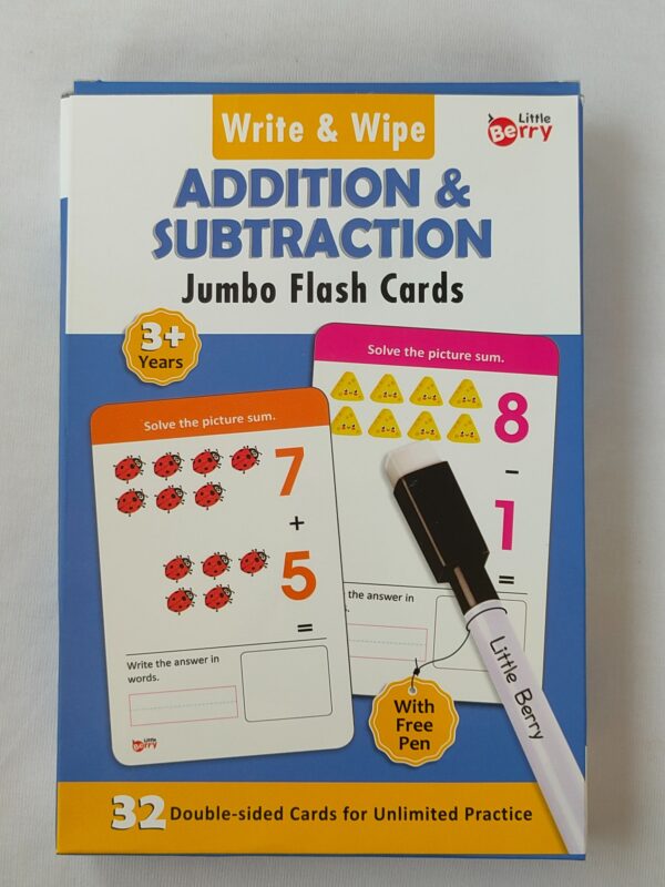 Write and Wipe Addition and Subtraction Jumbo Flash Cards ...
