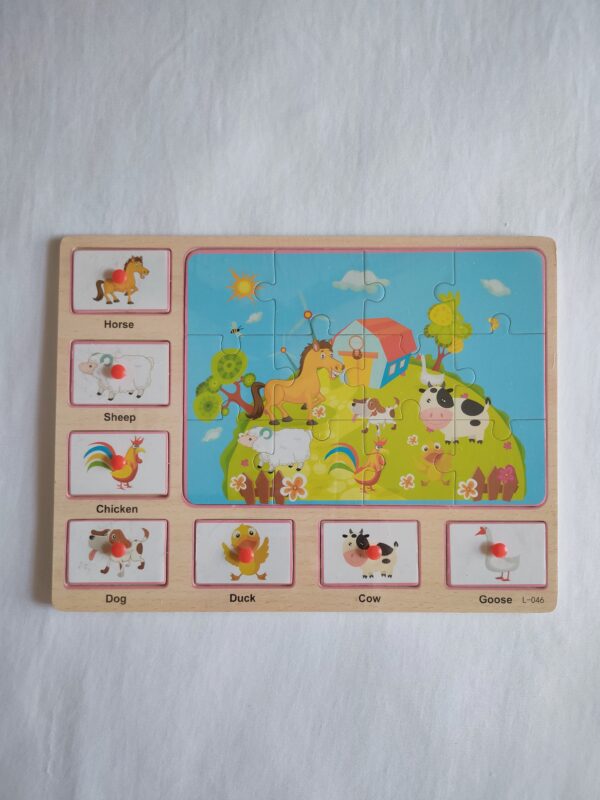 Animal Puzzles Peg Board for Toddlers - littlelearns.com